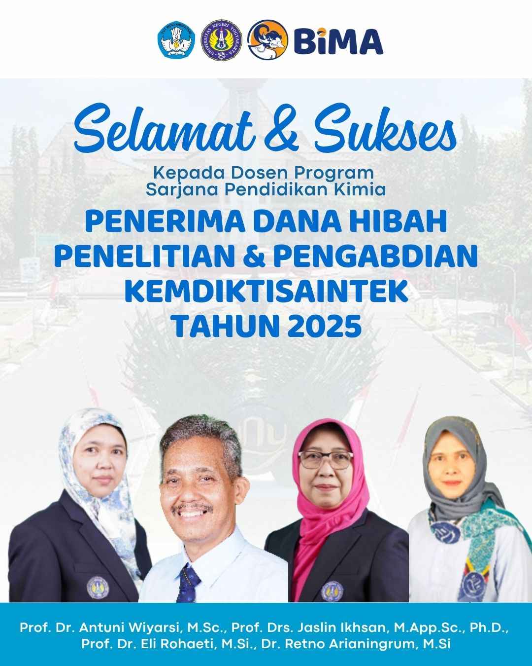 Empat Dosen S1 Pendidikan Kimia FMIPA UNY Berhasil Menerima Pendanaan Hibah Penelitian dan ...